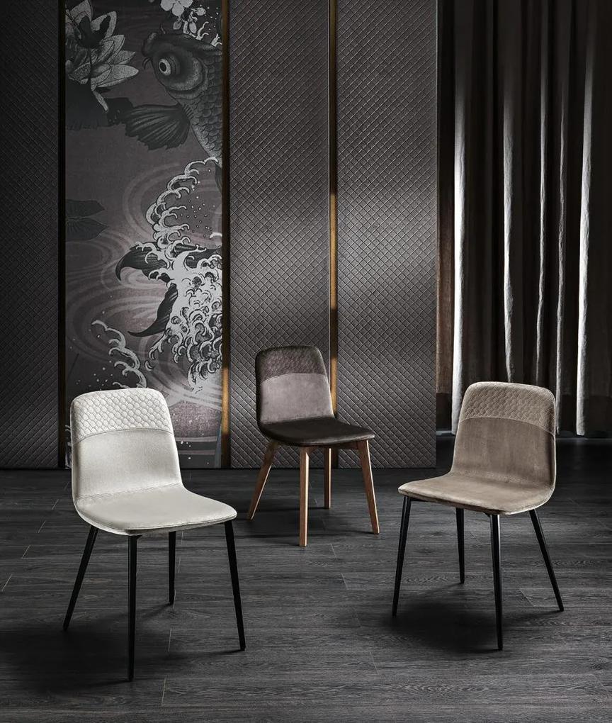Max Home Luxusní židle Carlotta vzorník tkaniny: Bronx světle šedá, nohy: dřevěné jasan přírodní