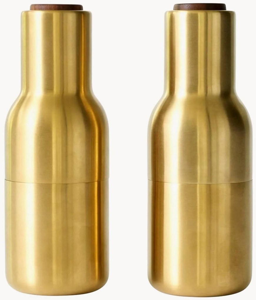 Sada mlýnků na'sůl a pepř s víčky z ořechového dřeva Bottle Grinders, 2 díly