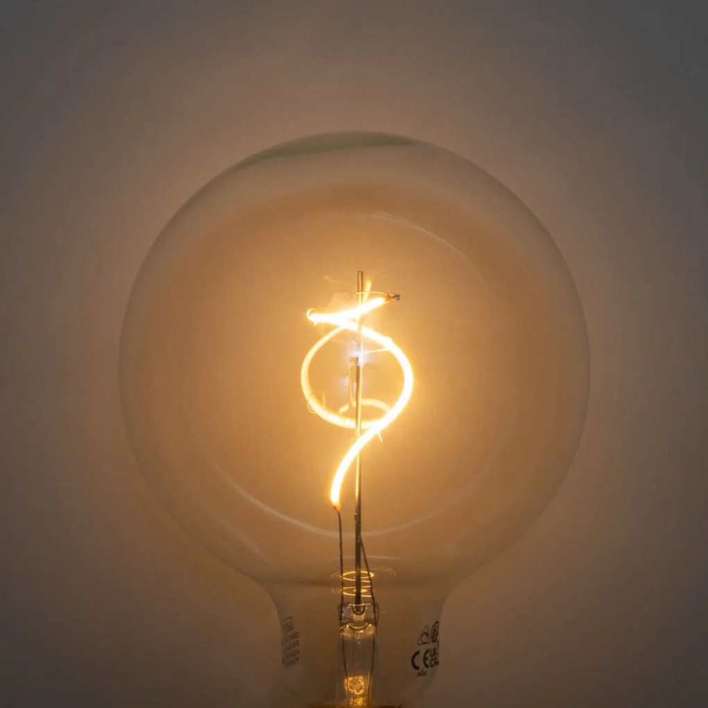 Sada 5 stmívatelných LED žárovek s vláknem ve spirále E27 G125 4W 270LM 2200K