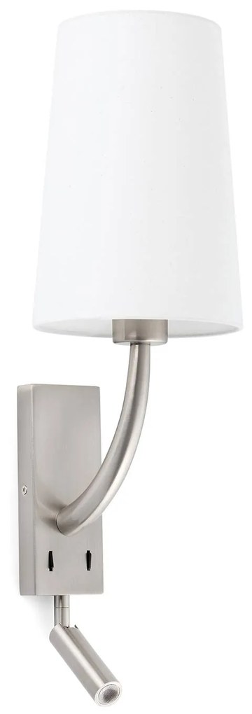 Nástěnné světlo Rem, LED lampa na čtení, bílá/nikl