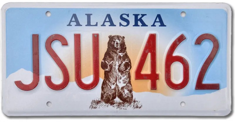 Americká SPZ Alaska Grizzly Bear JSU 462