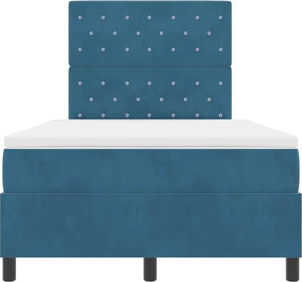 Postel s boxspringem s matrací Tmavě modrá 120 x 200 cm samet 3339762