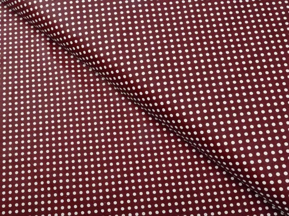 Biante Bavlněný povlak na polštář s lemem Sandra SA-339 Bílé puntíky na tmavě červeném 60 x 60 cm