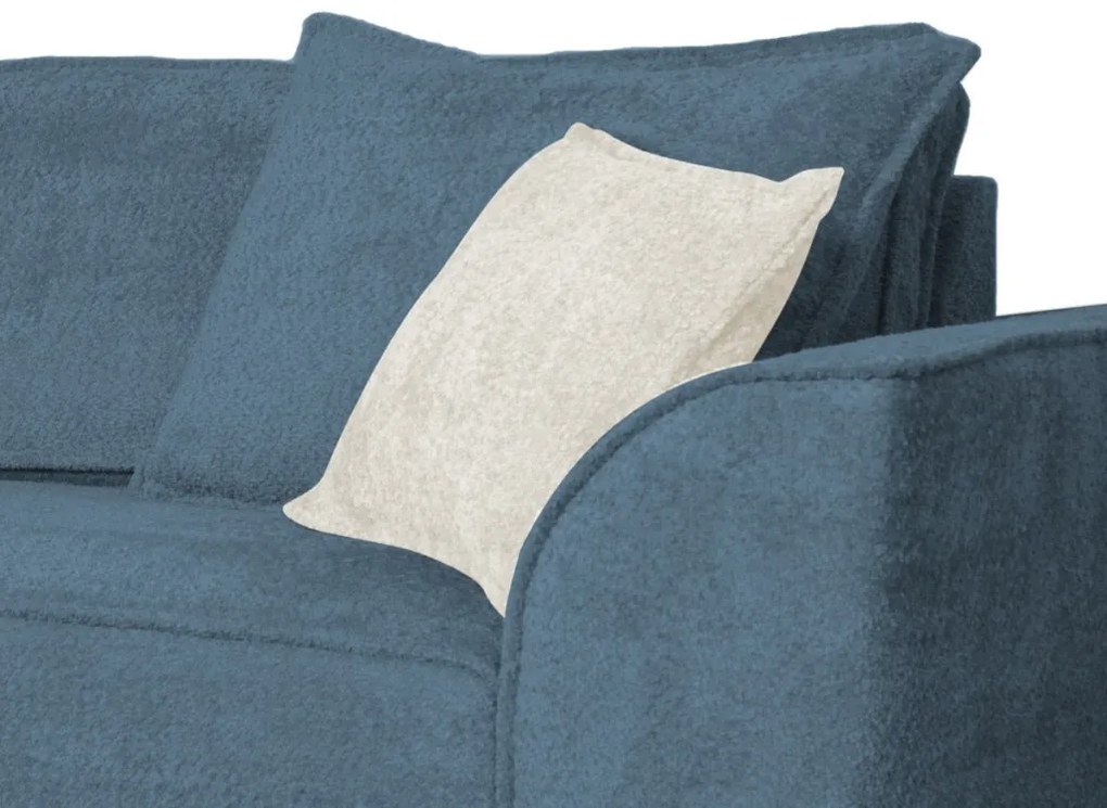 Pohovka John, mořská modrá látka se strukturou