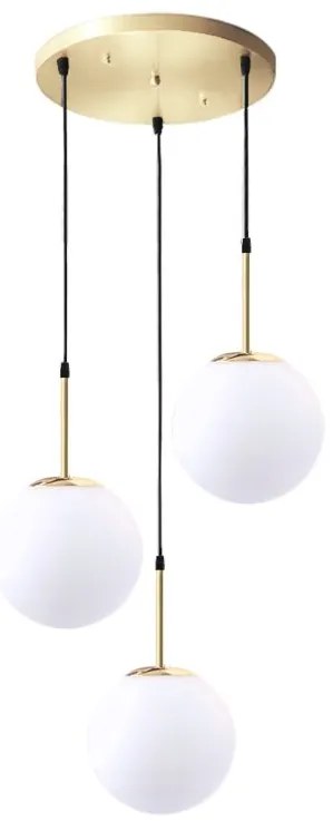 Toolight - Závěsná lampa 3xE27, zlatá-bílá, OSW-08193
