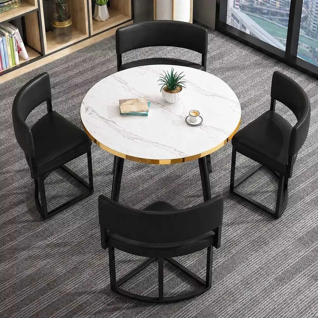 LuxuryForm DESIGN Jídelní set MONTE 4+1 - černý / bílý