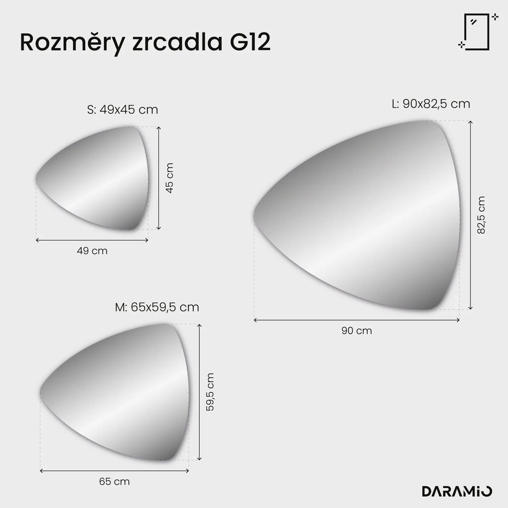Trojúhelníkové zrcadlo do koupelny s LED osvětlením G12
