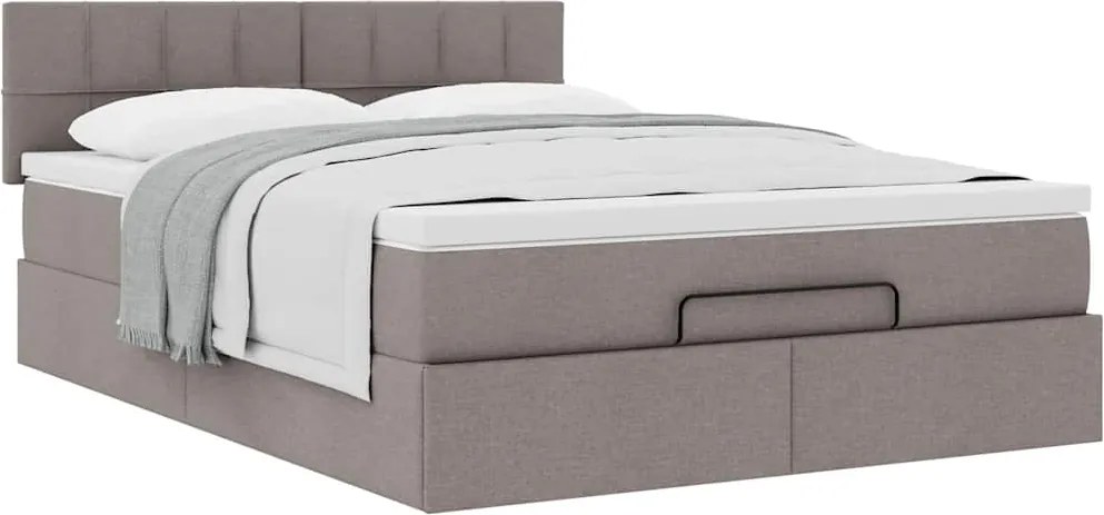 Osmanský postel s matrací taupe 140x200 cm textil 3311467