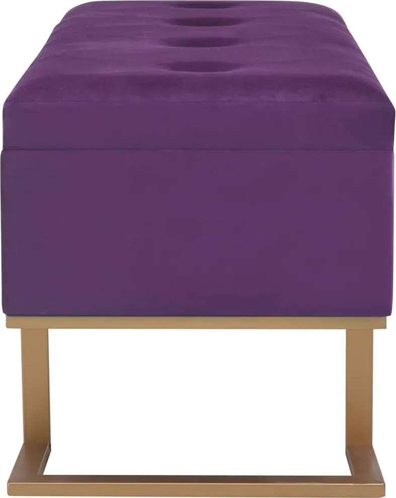 Lavice s úložným prostorem 105 cm fialová samet 247572