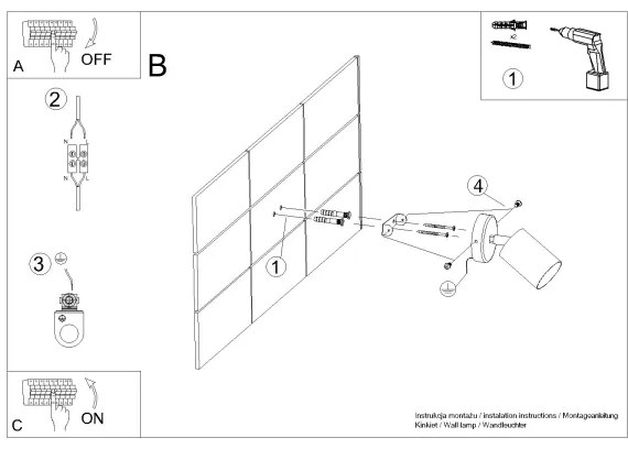 Sollux SL.1126 - Nástěnné bodové svítidlo LEMMI 1xGU10/40W/230V černá