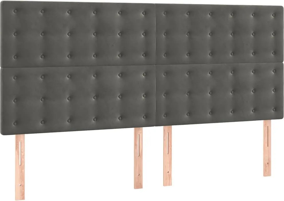 Čelo postele tmavě šedé 180x5x118/128 cm sametové 3116827