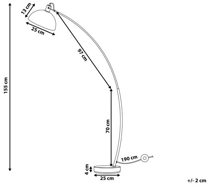 Stojací lampa 155 cm černá DINTEL Beliani