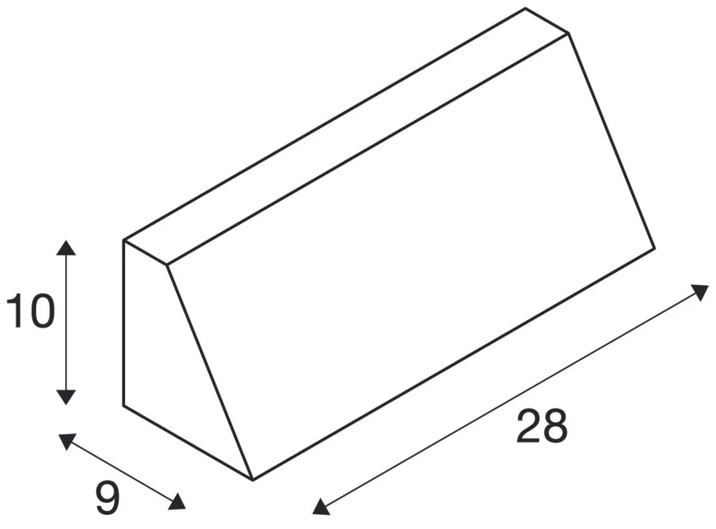 SLV 1003454 Pema, šedé venkovní nástěnné svítidlo LED 16W 3000/4000K, délka 28cm, IP65