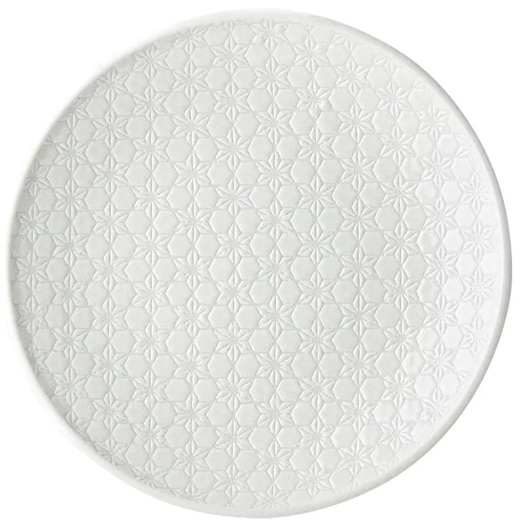 Bílý keramický talíř MIJ Star, ø 25 cm