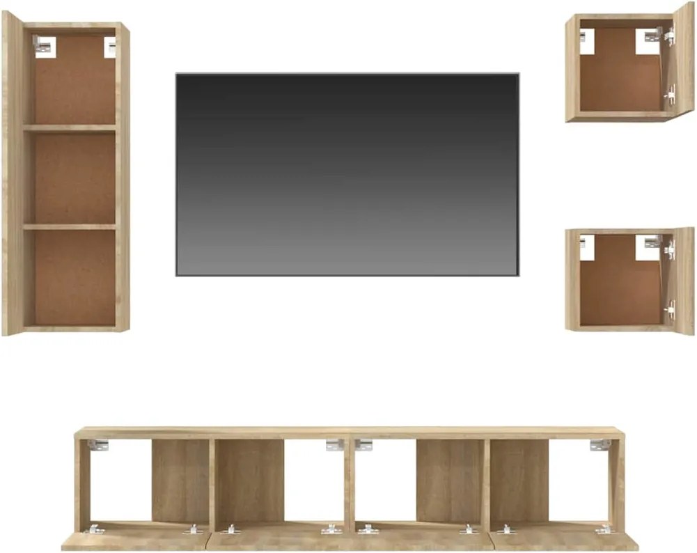 5dílný set TV skříněk dub sonoma kompozitní dřevo 3114440
