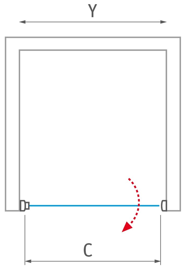 Roltechnik Outlet Jednokřídlé sprchové dveře BADEN BLACK I pro instalaci do niky Varianta: šířka: 90 cm, orientace: Univerzální - (BADEN BLACK I/90 - 4000859), Barva profilů a typ výplně: profily: černá (elox), výplň: transparent