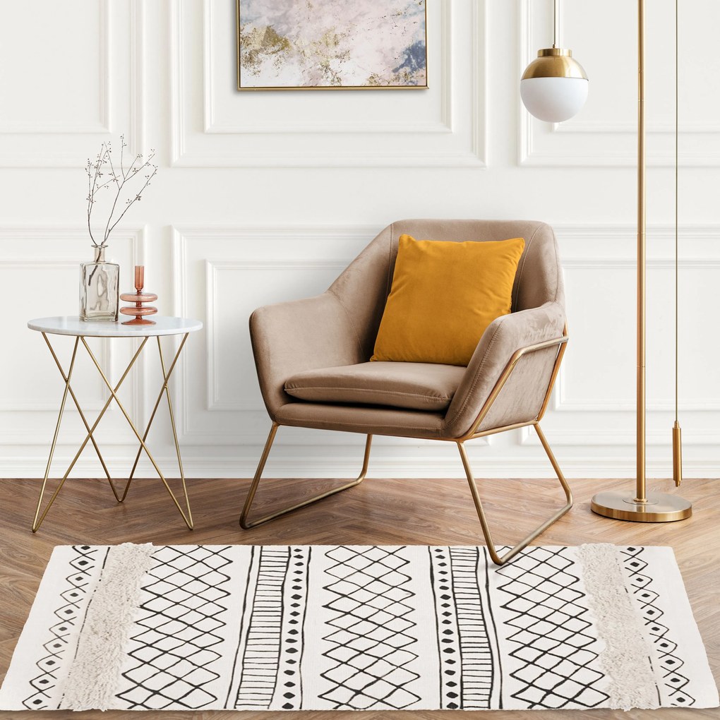 Tutumi, koberec Boho 160x50 cm 322151, bílá-šedá, HOM-06807