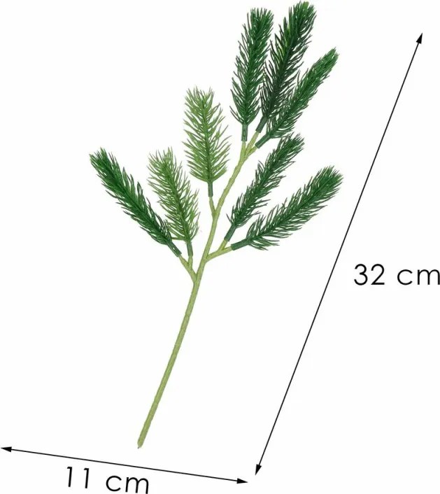 Umělá větvička jedle 32cm zelená, vánoční dekorace