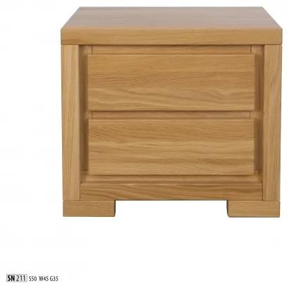 ImportWorld Noční stolek Alexander masiv - dub v45 x š50 x h35 cm (Barva dřeva: Dub bělený)