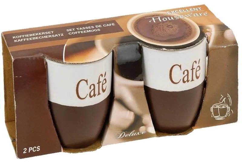 Sada 2 hrnků Cafe 150 ml bílo/hnědá