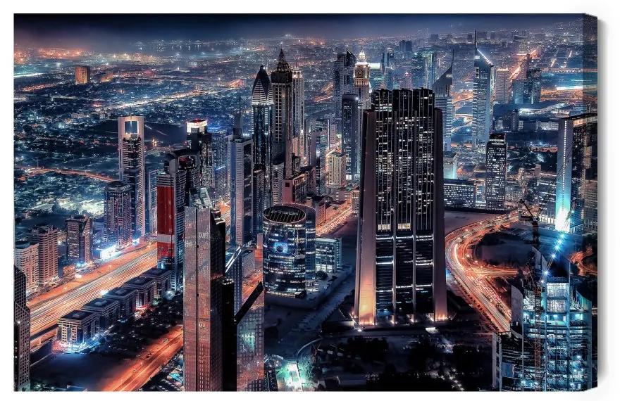 Obraz Dubaj V Noci Nedostatek Nedostatek Přírodní plátno 30x20