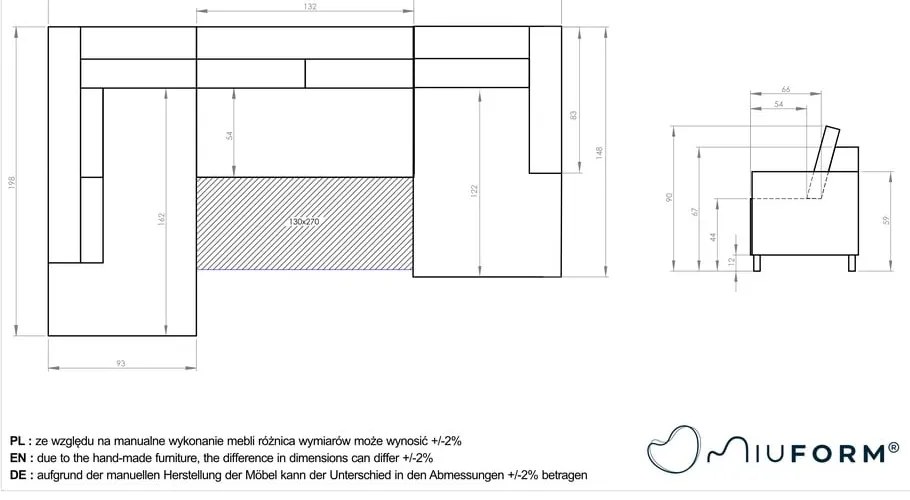 Růžová sametová rozkládací pohovka do "U" Miuform Stylish Stan, levý roh