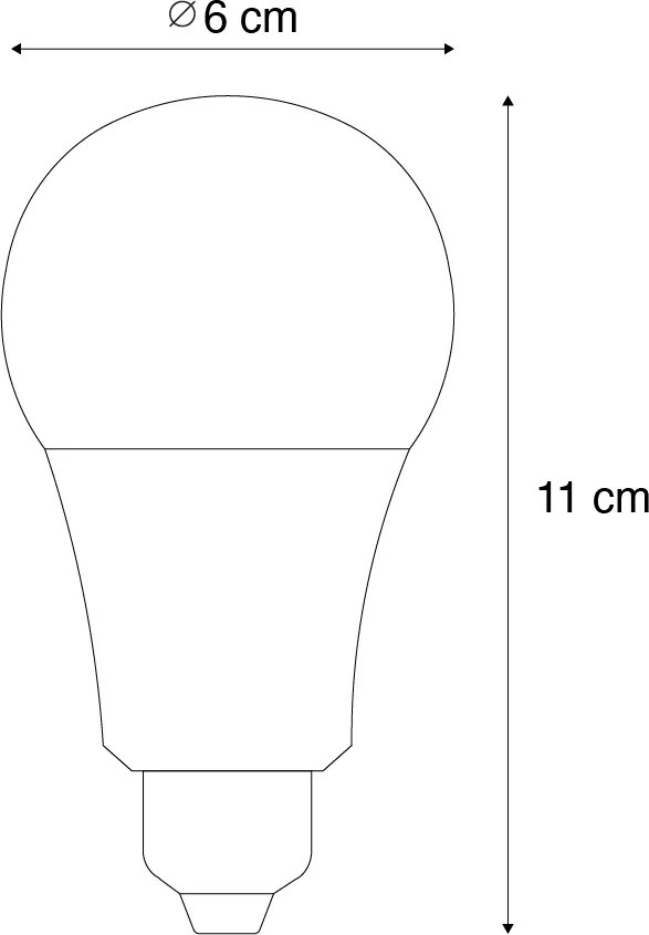Sada 3 chytrých stmívatelných LED žárovek E27 A60 9W 806 lm 2700K-6500K včetně Zigbee Smart Hub