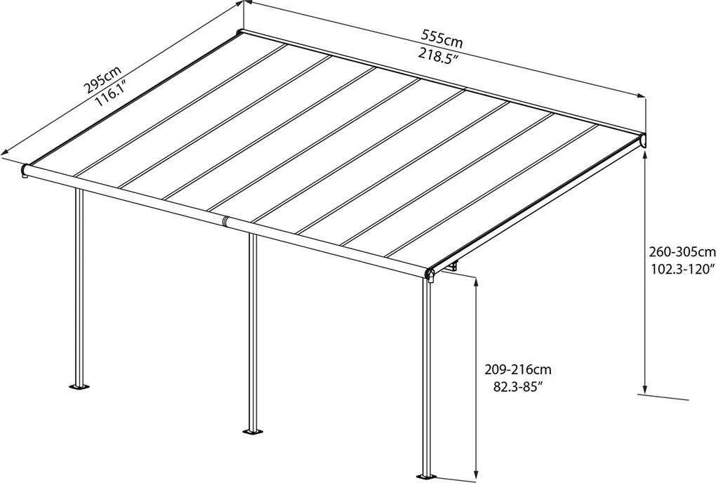 Palram - Canopia Sierra 5400 bílá 3 x 5,46 - hliníková (montovaná) pergola