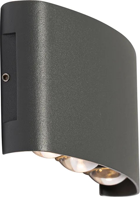 Venkovní nástěnná lampa tmavě šedá vč. LED 6-světelná IP54 - Silly
