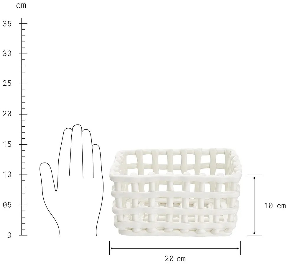Butlers CRAFT Keramický košík 20 x 16 cm - krémová