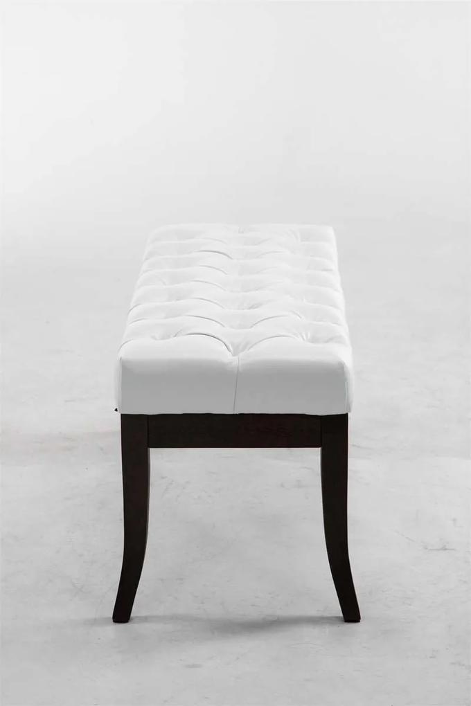 Chesterfield lavice Bleech - umělá kůže - tmavý rám - 100 cm | bílá