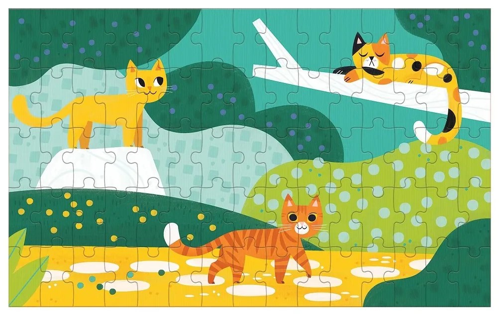 Mudpuppy Puzzle Lentikulární Kočky malé a velké 75 dílků