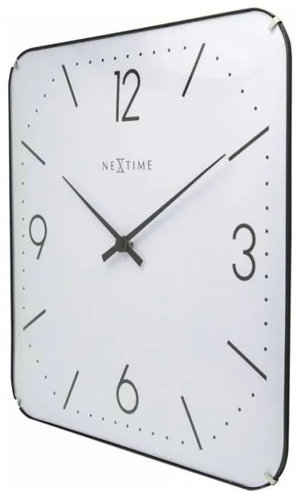 Designové nástěnné hodiny 3174 Nextime Square Dome 35cm