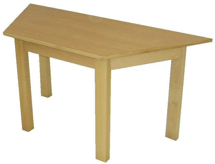 Dětský stůl trapézový 120 x 60 cm – deska masiv buk – výška 52 cm