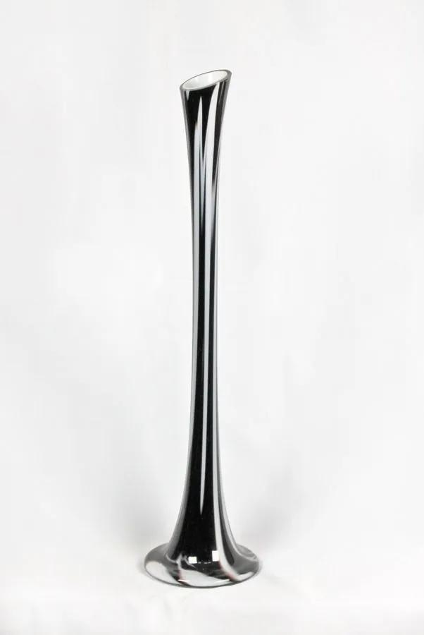 Levné-garnýže.cz - Váza designová Píšťala velká černobílá 80 - 90 cm