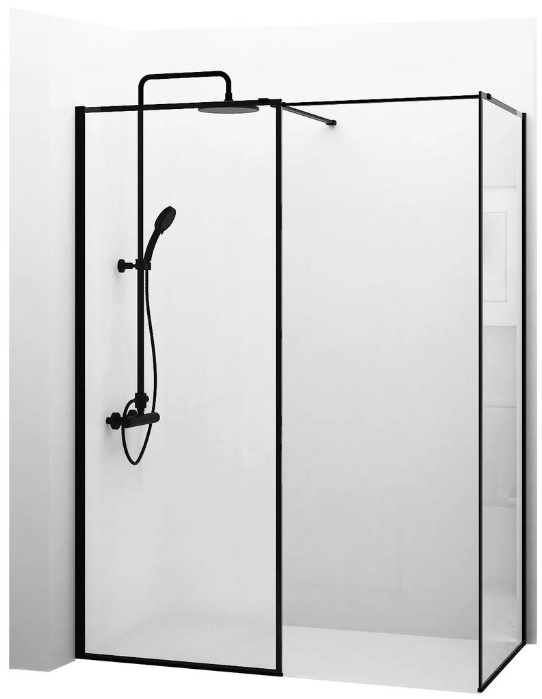 Rea - Sprchový kout Walk-in Bler - černá/transparentní - 80x120 cm