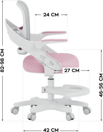 Dětská otočná židle Mark Adler Junior 4.3 růžová / šedá