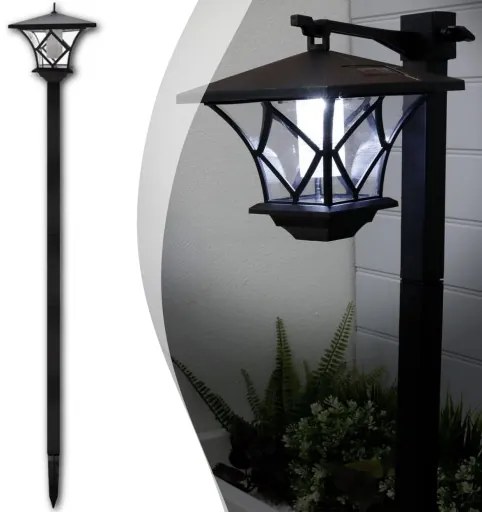 FlameGlow 155 cm – solární pochodňová lampa s 53 LED diodami a držákem na zeď nebo do země
