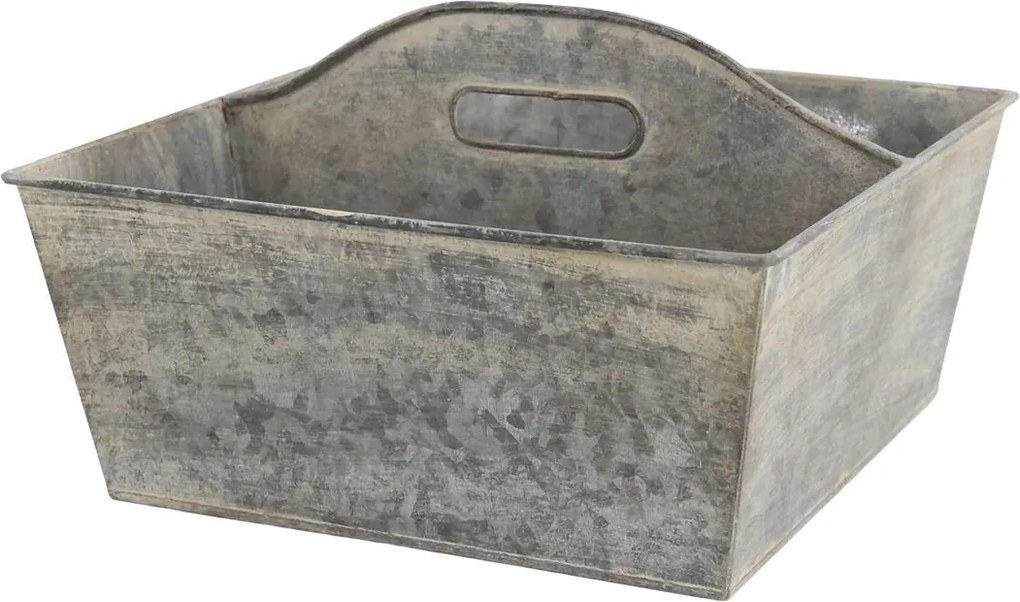 Plechový antik box s rukojetí Old French - 25*25*14 cm