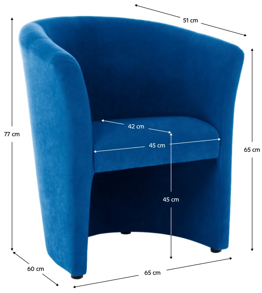 Klubové křeslo TRION - mikrofáze, modrá