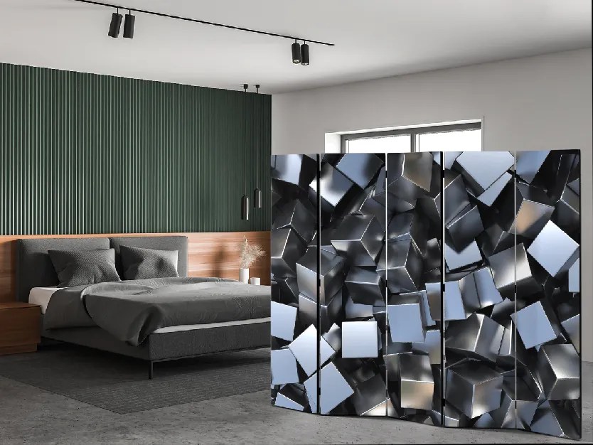 Liox 3D Paraván ocelové kostky Rozměr: 225 x 180 cm