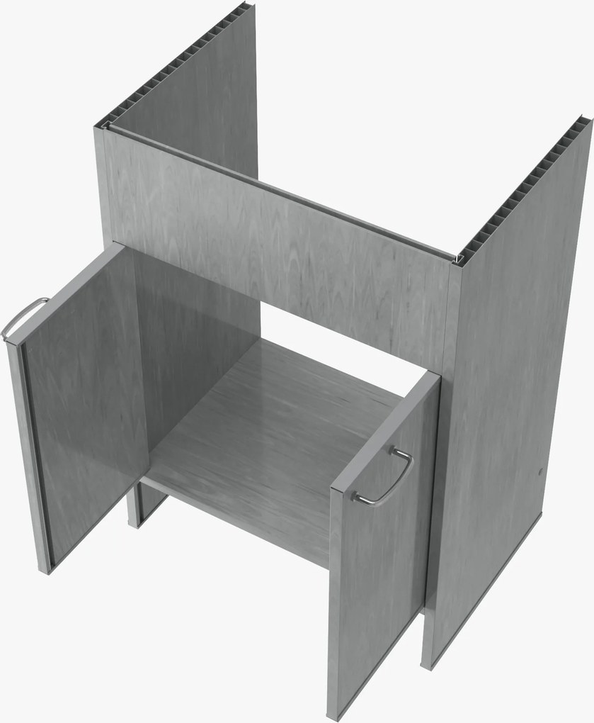 Gamma Selva, skříňka pod výlevku 572×380×798 mm, PVC, šedá, GMA-SZDPCV-G