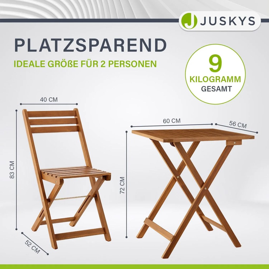 Juskys Balkonový set Bala z akáciového dřeva, 3 díly