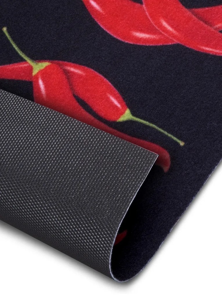 Hanse Home, Běhoun Cook & Clean 105727 Black Red, 50x150, červená, kuchyně