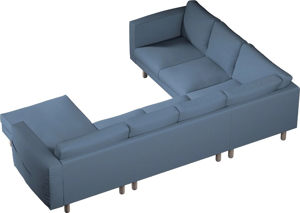 Potah na pohovku IKEA Norsborg rohová, 5-místná se šezlongem barva modrá látka pletený vzor