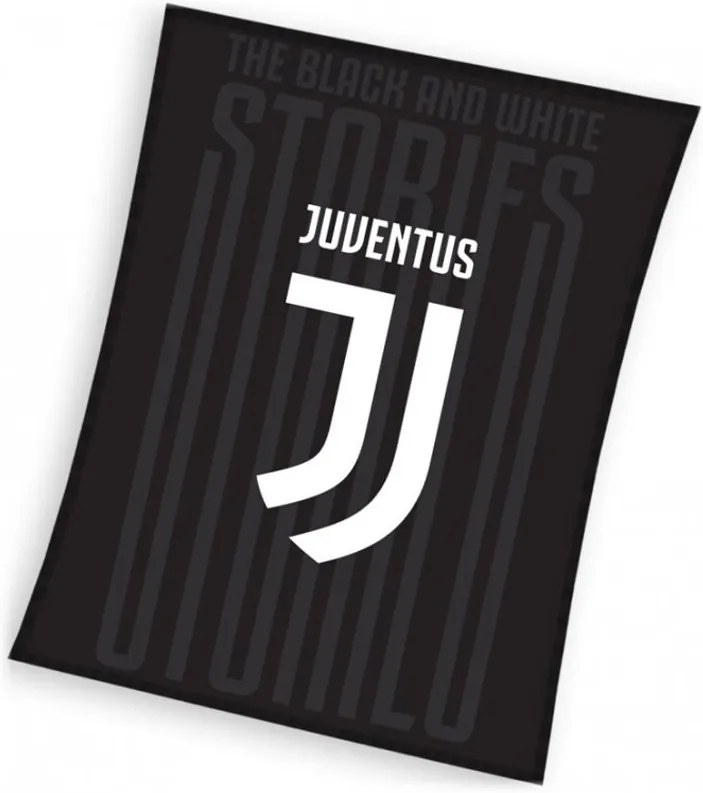 Carbotex · Velká fotbalová fleecová deka Juventus FC - černá - 150 x 200 cm - Oficiální produkt FC Juventus Torino