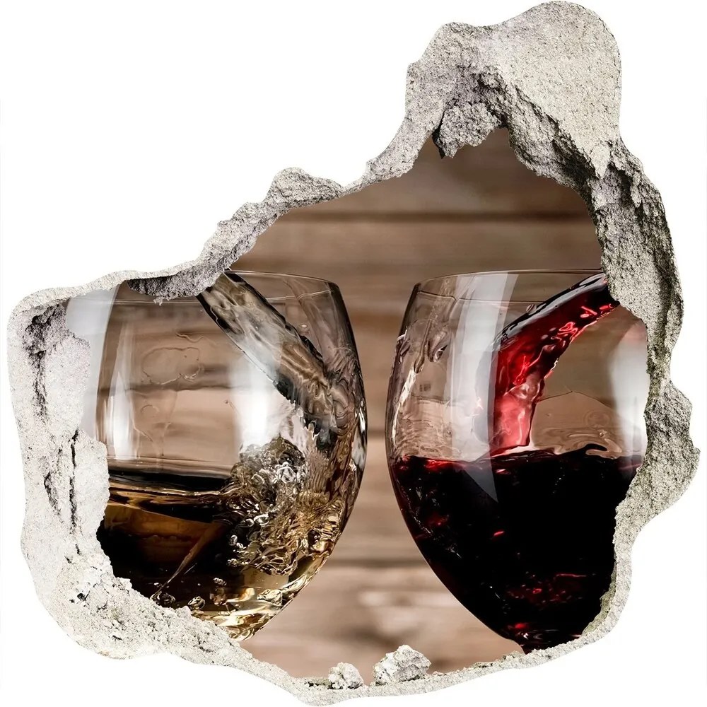 Wallmuralia Samolepící nálepka Dvě skleničky vína 75x75 cm