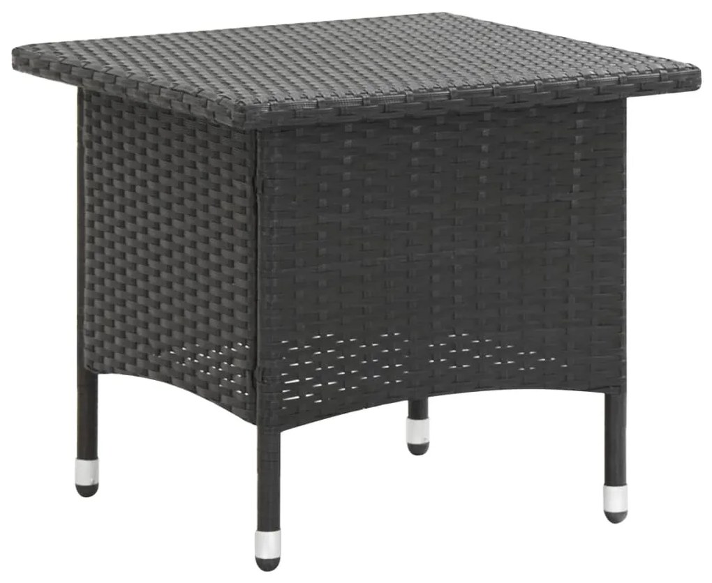46250 vidaXL Čajový stolek černý 50 x 50 x 47 cm polyratan
