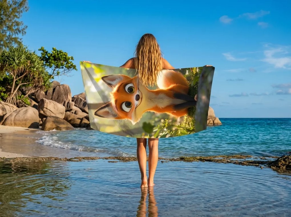 Rychleschnoucí plážová osuška VULPINA barevná 70 x 140 cm, 100% mikrovlákno