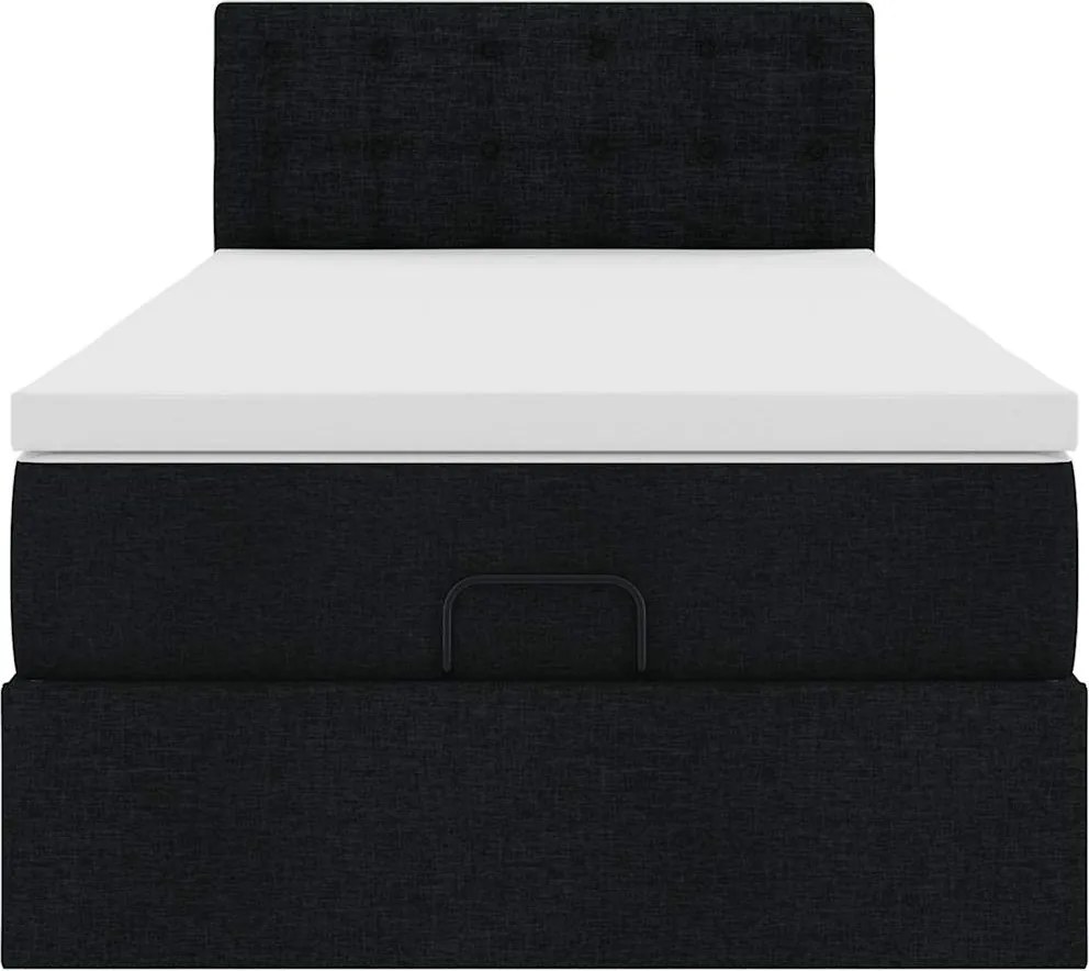 Osmanský rám postele s matrací černá 80x200cm textil 3311582